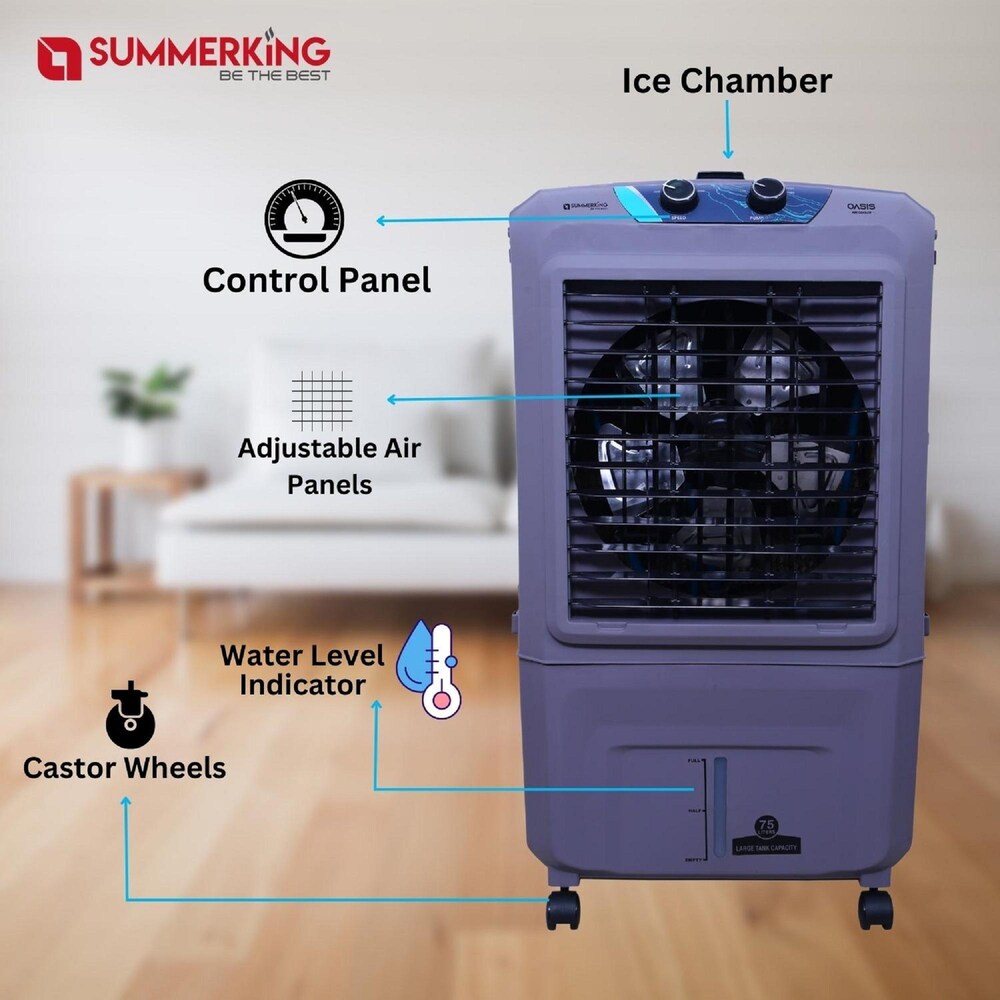 Oasis Air Cooler Powerful Fan (80L, Grey) - SLG Electronics